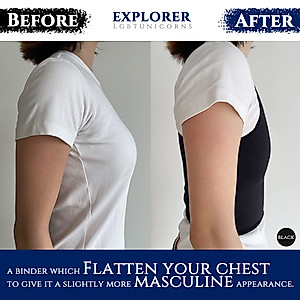 LGBT UNICORNS Chest Binder Trans FTM, Adjustable Bindfree Sizing Design, Skin-Friendly & Breathable Cotton, with Nipple Covers Built-in