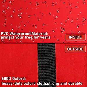 AerWo Christmas Tree Storage Bag Extra Large Christmas Storage Containers, Fits Up to 9 Ft Artificial Trees, Heavy-Duty Waterproof 600D Oxford Xmas Holiday Tree Storage Bag (65” x 31” x 15”, Red)