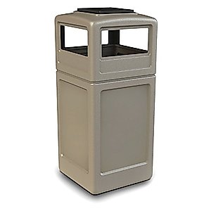 Commercial Zone 38-Gallon Square Waste Container with Ashtray Dome Lid Color: Beige (73300299)