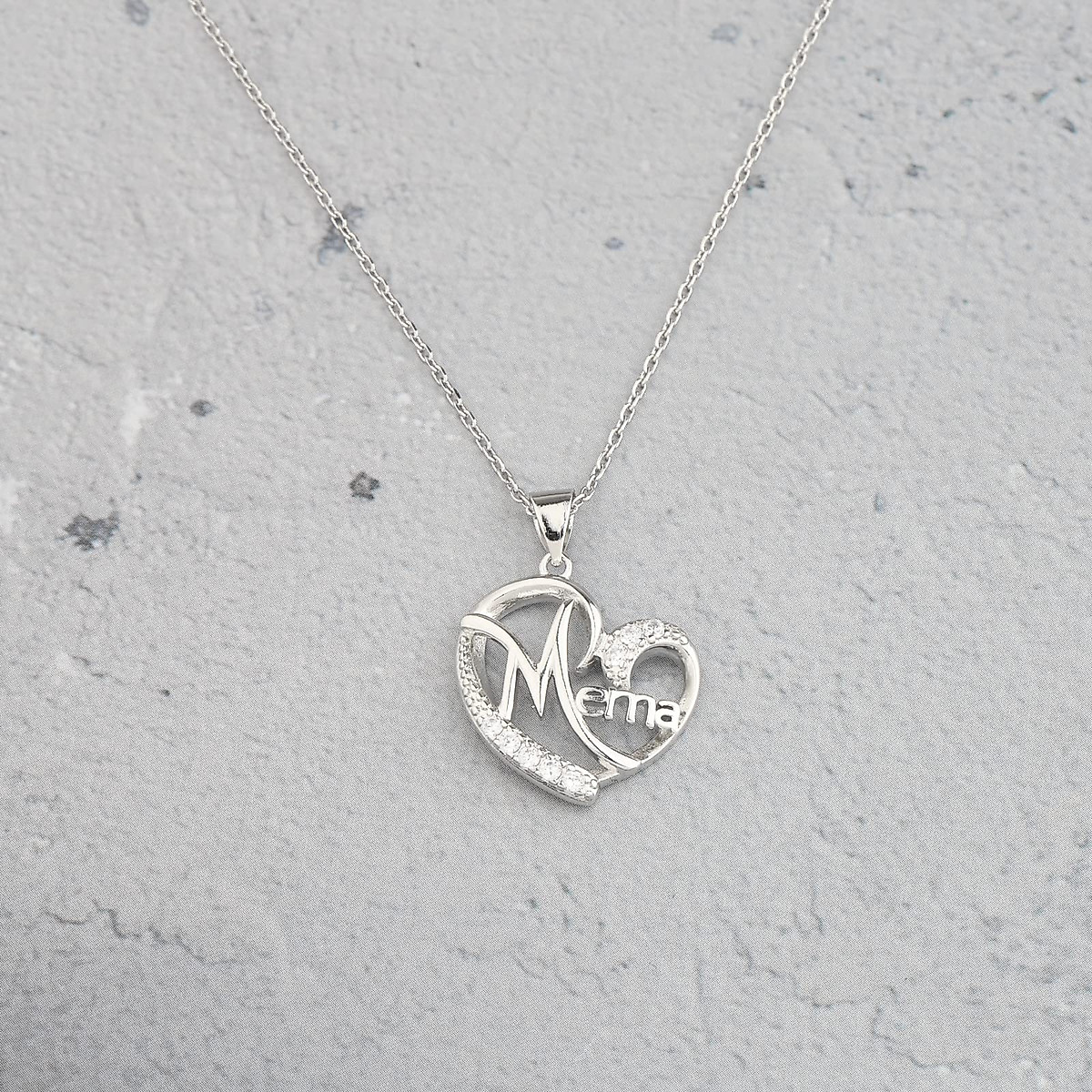 TIIMG Mema Necklace Grandma Gifts Best Mema Gifts Mothers Day Gift Gift for mema (MEMA ST necklace)