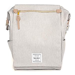 KJARAKÄR Classic Casual Backpack | Metal Zippers |Flexible Design for Gym Work School Diaper Bookbag
