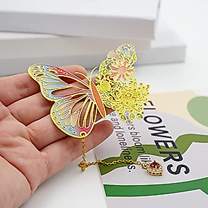 KIZOSA Metal Butterfly Flower Bookmark and Unique Deer Bookmark Bundle