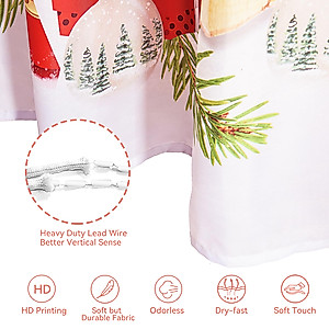 CZL Christmas Shower Curtain, Santa Shower Curtain, Santa Claus with Reindeer Shower Curtain, Winter Snowflake Merry Christmas Shower Curtain with 12 Hooks, Rustic Farmhouse Home Decor, 72 x 72 inch