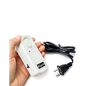 QWORK Power Failure Alarm, 2 Pack Automatic Power Cut Failure Outage Alarm 120db LED Indicator Smart Warning Siren Power by 9V Battery (NOT Included), Plug 220V