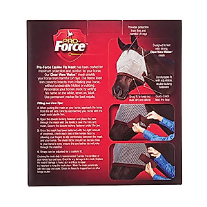 Manna Pro Equine Fly Mask | Pro-Force Mask with Adjustable Fit |Fits Horses 900-1200 lbs