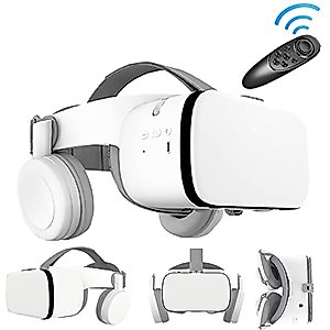 3D Virtual Reality VR Headset, VR Glasses Goggles with Bluetooth Headset, 3D Virtual Reality Glasses for iPhone/Samsung Movies and Games Compatible with iOS/Android。