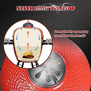 Dracarys Charcoal Kamado Cast Aluminum Top Vent Chimney for Vision Grills Classic B Series 18 Inch Pit Boss 71220, 71240