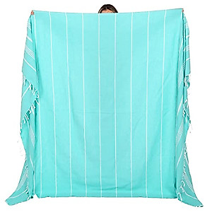 Cacala Turkish 100% Cotton Throw Blanket, Super Soft Washable Lightweight for Couch Sofa Bed Office, Throw Size Warm Plush Blankets for All Season, Perfect for Travel, Camping, Picnic, Hiking