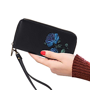 XEYOU Double Zipper Long Clutch Wallet Cellphone Wallet for Women with Wristlet Strap for Card, Cash, Coin, Bill
