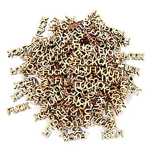 HZFLY FUCK Wooden Cutout Letter Piece, 200 pcs FUCK Piecse, ​Make Your Own Jar of Fucks, Fuck Gift for Valentine feets Day, Birthdays, Anniversaries
