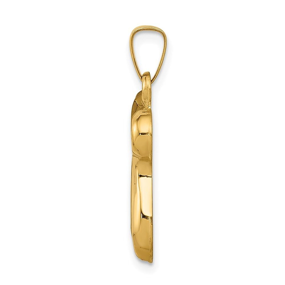 Diamond2Deal 14k Yellow Gold Chai Pendant (L- 24 mm W- 20 mm)