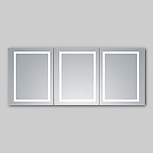 LEDMyplace 72 X 30 Inch LED Lighted Bathroom Mirror Medicine Cabinet Double Sided Mirror On/Off Switch Hector Style