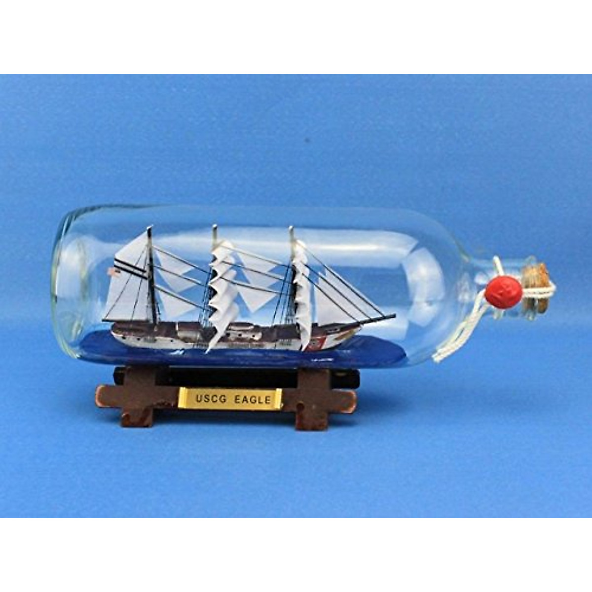 Hampton Nautical United States Coast Guard USCG Eagle Model Ship in A Glass Bottle, 9" , White,96 months to 600 months