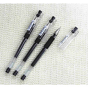Pilot Hi-tec-c Gel Rolling Ball Pens, Ultra Fine Point,rubber Grip Type,-0.3mm-black Ink-value Set of 3