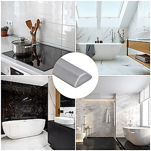 uxcell Collapsible Shower Water Barrier, 67 Inch Self-Adhesive Shower Corner Water Guard for Kitchen Countertop Cooktop Bathroom Tub to Keeps Dry and Wet Separation, Grey