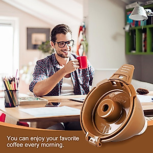 KEEPOW Reusable Single Serve Coffee Filter Coffee Brew Basket for Hamilton Beach FlexBrew Coffee Maker Models 49974 49975 49976 49979 49950 49966 49957 49954 49947 49940 Filter Part, 1 Pack, Brown