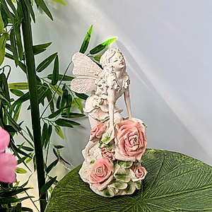 ANXPTIME Solar-Powered Flower Lamp Sturdy Resin Patio Lamp Unique Yard Ornament Garden Light Patio Villas Decoration Solar Lamp Outdoor Solar Light Yard Light Decorative Light