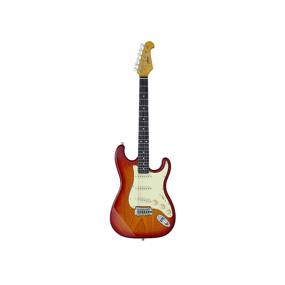 Monoprice Indio Series 6 String Solid-Body Electric Guitar, Right, Cherry Red Burst (610192)