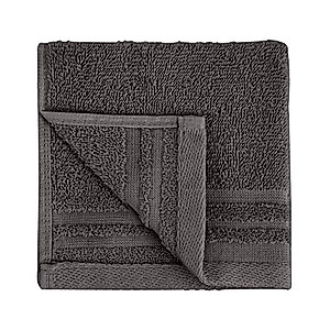 Amazon Basics Cosmetic Friendly Washcloths - 12-Pack, Stony Slate