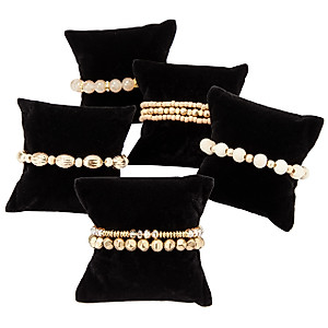 Juvale 12 Pack Velvet Bracelet Cushion Pillows for Watches and Bangles, Jewelry Display for Selling, Black (3 x 3 in)