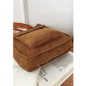 Corduroy Crossbody Bag for Women Girls,Casual Satchel Bag Large Capacity Corduroy Small Tote Bag for Work & School