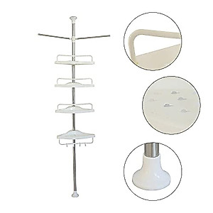 4 Layer Shower Corner Pole Shelf Bathroom Kitchen Storage Rack Holder Shower Bathroom organizer Shelves Shelf Shower shelf Shower organizer Bathroom shelves Shower rack Shower corner