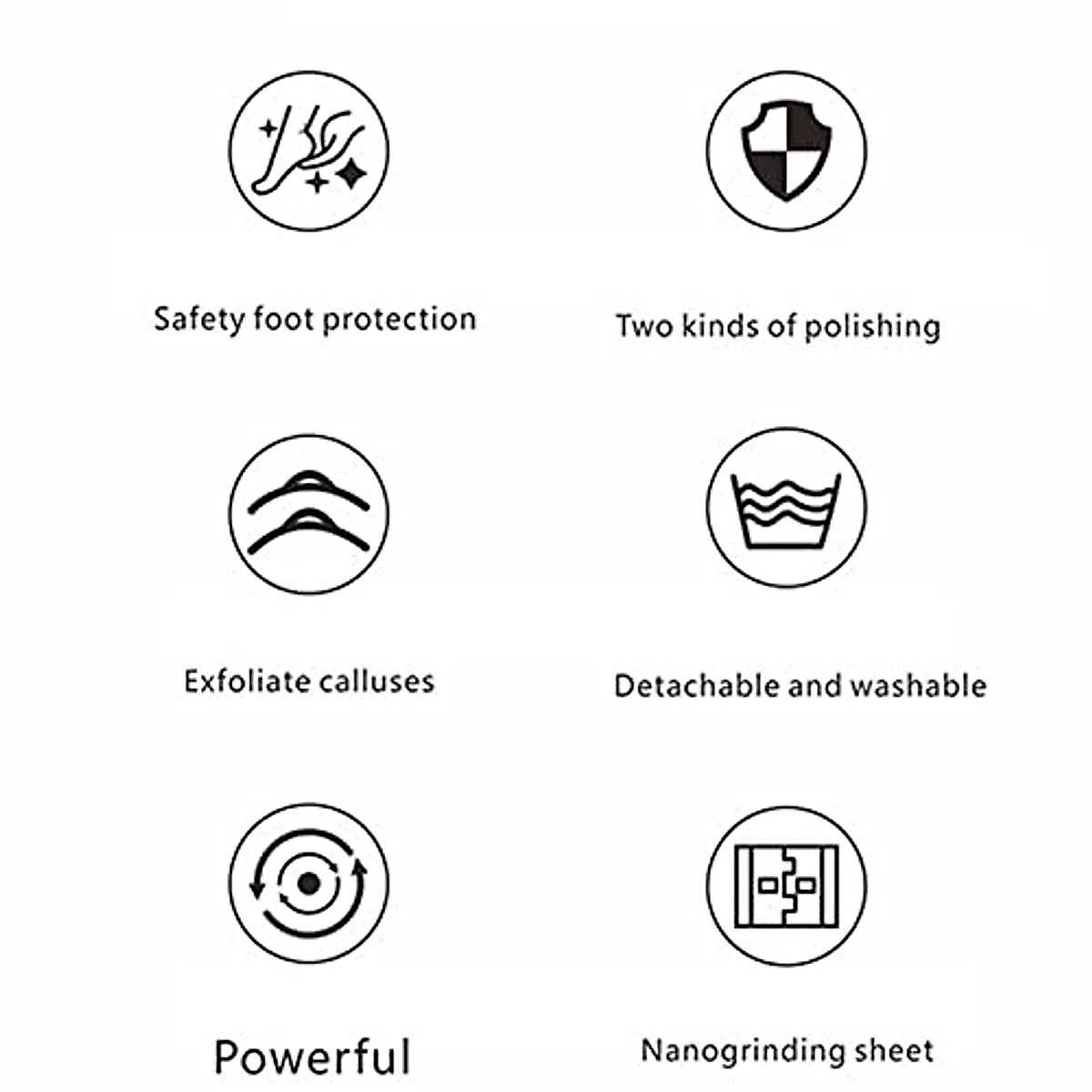 Foot File Sander, Multi Function Double Grinding Remove Calluses Electric Foot Callus Remover for Women for Home Use Peal Black