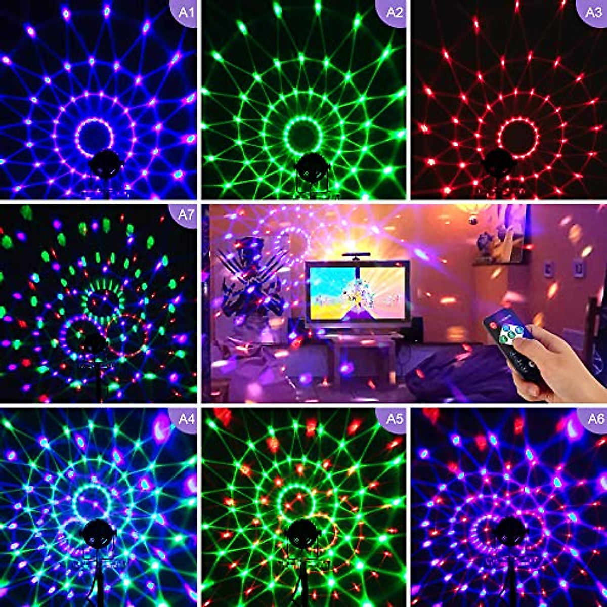 Litake Party Lights,Strobe Lights for Parties,Sound Activated Disco Ball Lights with Remote,RGB 7 Colors Changing Disco DJ Lights for Home Party Room Dance Club Xmas Birthday Wedding Show -2 Packs