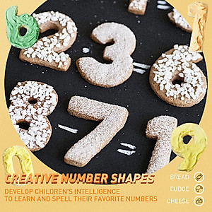 9 Pieces Mini Number Cookie Cutters Set 1.7'' Stainless Steel Cake Decorating Number Molds with Cut-Outs Small Number Cutters Baking Tools for Fondant Biscuit Cake Fruit or Dough