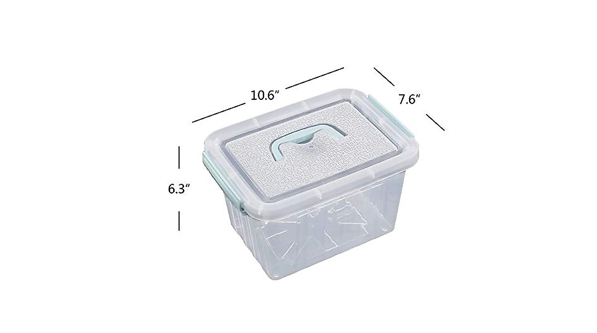 Sosody 6L Clear Latch Storage Bins - Durable 6-Pack