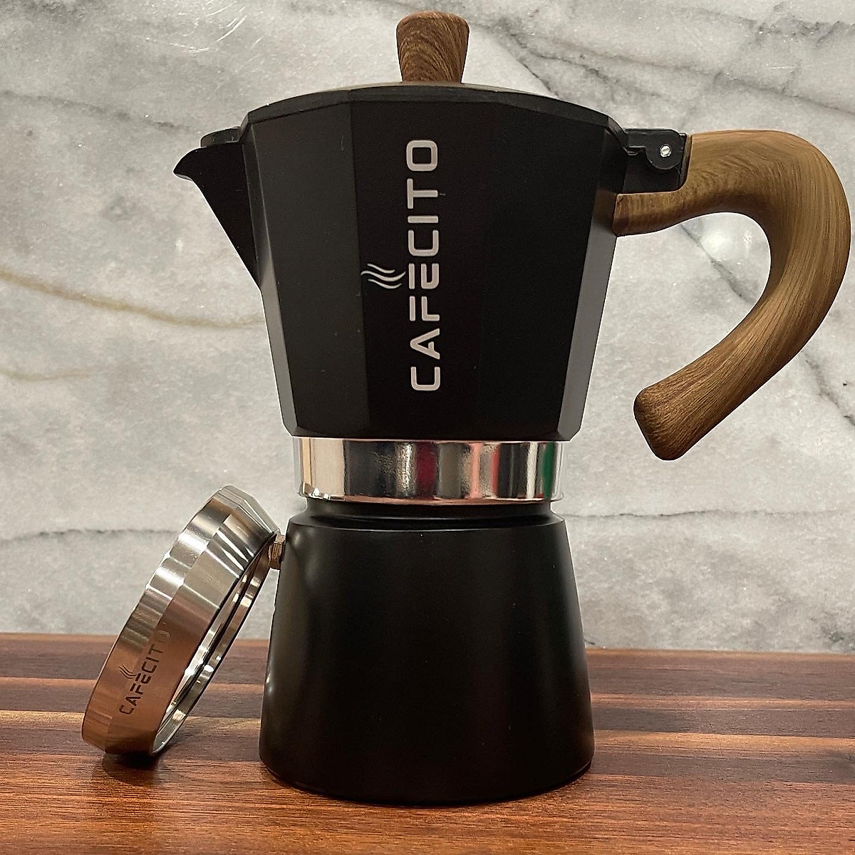Cafecito Espresso Coffee Moka Pot | 6 Espresso Cup Moka Pot - 10 oz Manual Cuban Coffee Percolator | Italian Espresso Greca Coffee Maker | Stovetop Espresso Maker | Cafetera Cubana