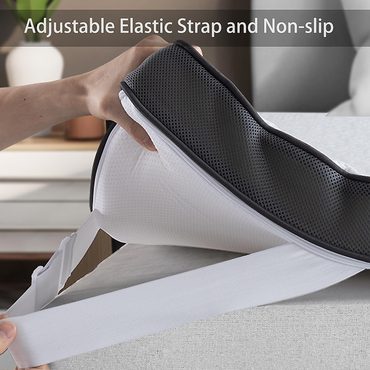 UniPon 3 Inch Memory Foam Mattress Topper King Cooling Mattress Topper Charcoal Infused Bed Topper with Tencel Fiber Ingredient Removable Cover