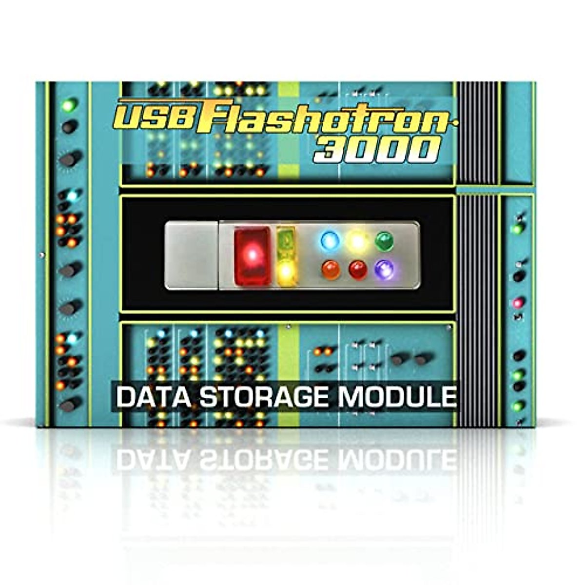 Retro USB Light Up Memory Stick, Flash Drive w/LED 1950's Retro Sci-fi Space Age Action and Totally Cool Storage/Gift Box (Matte Finish)