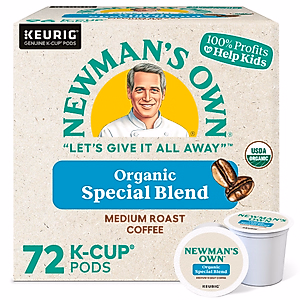 Newman's Own Organics Special Blend, Single-Serve Keurig K-Cup Pods, Medium Roast Coffee, 12 Count (Pack of 6) (5000053615)