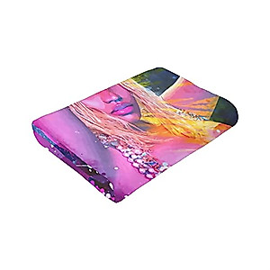 Wjikan Nicki Rapper Minaj Super Soft Micro Fleece Blanket Home Decoration Warm Flannel Blanket 80x60 Black