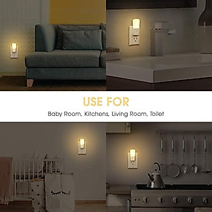SZOKLED Night Lights Plug into Wall 2 Pack, Plug in Night Light with Dusk-to-Dawn Light Sensor, 3000K Soft White 0.3W, LED Nightlight for Bathroom