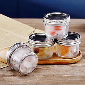 ZALSSKE Small Mason Jars, 8 Pack 4oz Glass Jars with Lids,Mini Mason Jars Removable Split Lid, Mini Canning Jars for Jelly Herbs Spice Honey Storage, Small Glass Jars Candle jars,