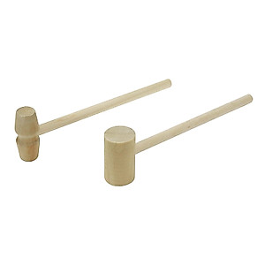 LC LICTOP Mini Wooden Hammers Small Wood Mallets Hammers for Chocolate Natural Hardwood Crab Lobster Seafood Mallets 20pcs (Round + Oval Combination)