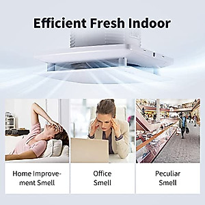 Zeyzer Exhaust Fan 110 CFM 1.0 Sones 5.9" Duct White Square Quiet Powerful Ceiling or Wall-Mount Ventilation Fan for Bathroom/Corridor/Office/Laundry Room/Shop