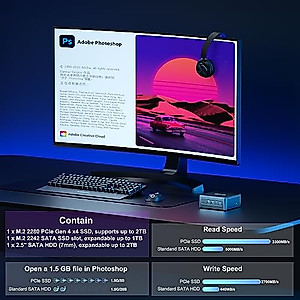 GEEKOM Mini PC Mini IT13, 13th Gen Intel i9-13900H NUC13 Mini Computers(14 Cores,20 Threads) 32GB DDR4/2TB PCIe Gen 4 SSD Windows 11 Pro Desktop PC Support Wi-Fi 6E/Bluetooth 5.2/USB 4.0/2.5G LAN/8K