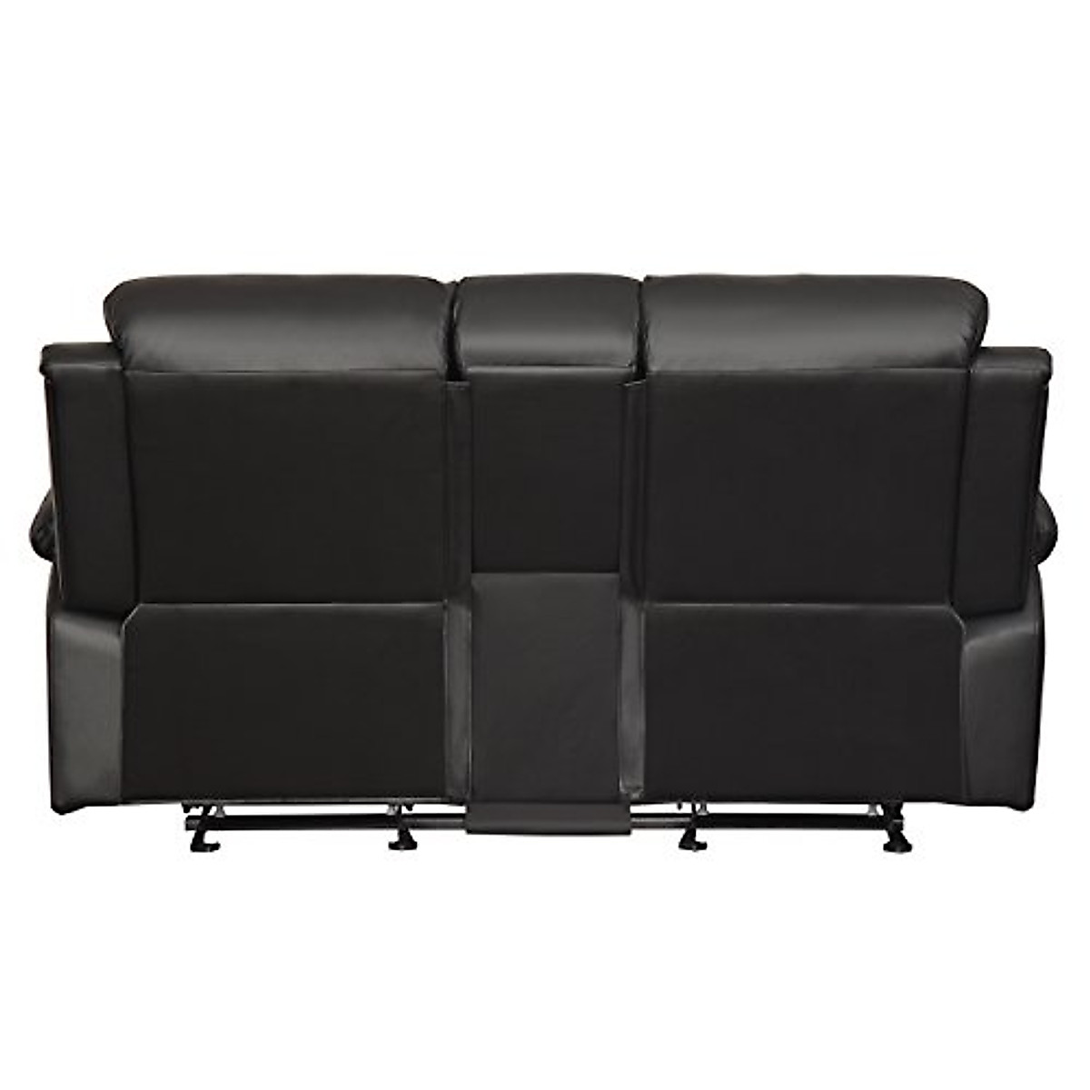 Homelegance Clarkdale Double Glider Reclining Loveseat with Console, Black