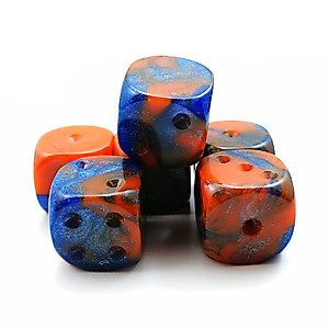 Bescon Unpainted Gemini 16MM Game Dice with Blank 6th Side, 3 Assorted Color Set of 18pcs, Two Tone Dice