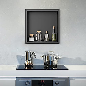 NICHEXIN Bathroom Hardware 12 Shower Niche Bathroom Shelves Shower Niche Stainless Steel Niche for Shower 12 x 12inch Tilted 91-Degree Angle Easy Cleaning(Matte Black)…