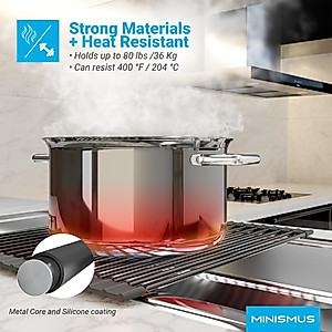 Minismus Foldable Dish Drying Rack Kitchen 13x17 Inches - Sink Drying Rack Roll Up Black - Heat Resistand & Dishwasher Safe - Roll Up Dish Drying Rack Over Sink