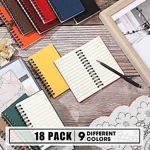 Jutom 18 Pcs Small Spiral Notebooks Memo Pads 3x5 Bulk Small Pocket Notebooks Mini Notepads with Lined Pages Small Journals for Office School Work Writing Supplies,120 Pages (Multi Color)