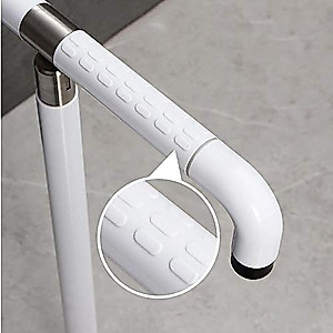 CRODY Folding Handicap Grab Bars Rails Toilet Handrails, Portable Grab Bars for Toilet,T-Swall Mount Nylon Grab Rails,Stainless Steel Towel Rack,Shower Safety Anti-Slip Handle Bathroom Handrails Frame