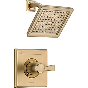 Delta Faucet Dryden 14 Series Single-Function Shower Trim Kit with Single-Spray Touch-Clean Shower Head, Champagne Bronze T14251-CZ (Valve Not Included)