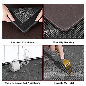 Kitchen Mat Rug for Floor,Kitchen Floor Mats 2PCS Cushion Anti Fatigue Comfort Mat for Home and Standing Desk (Black)