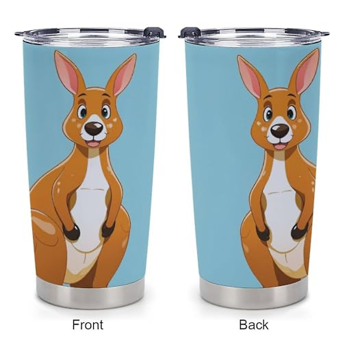 LHDGSJE Funny Cartoon Kangaroo Zoo 20 Oz Tumbler Stainless Steel Coffee Mug Reusable Travel Mug Leak-proof Large Capacity Car Cup Insulated Tumbler Fits in Car Cup Holder