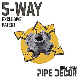 PIPE DÉCOR Rustic Industrial Pipe Paper Towel Holder Heavy Duty DIY Style, Free Standing Kit, Modern Chic Industrial Steel Grey, Commercial Grade Metal